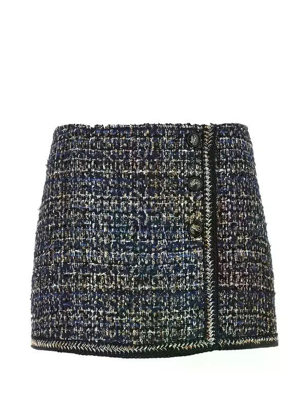 Etro Bouclé-knit Button-up Mini Skirt