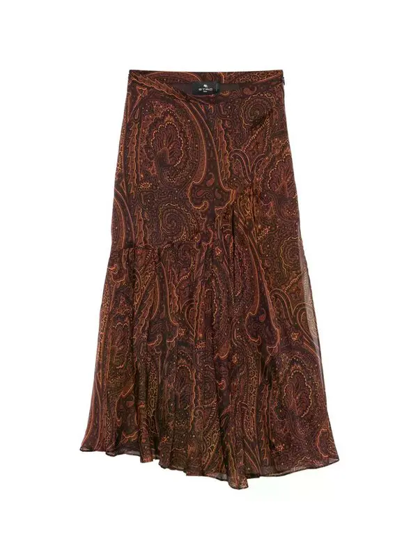 Etro Paisley-print Midi Skirt - Brown