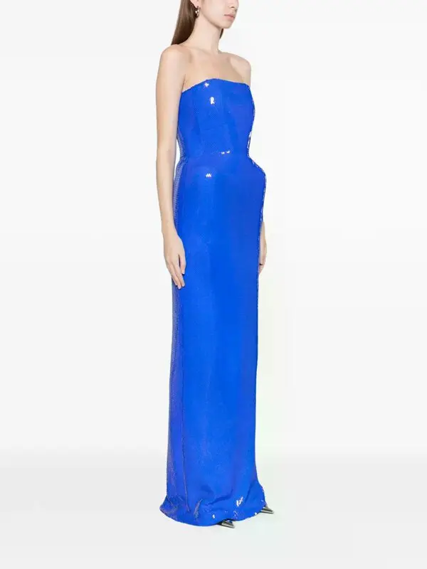 David Koma Sequinned Strapless Maxi Dress