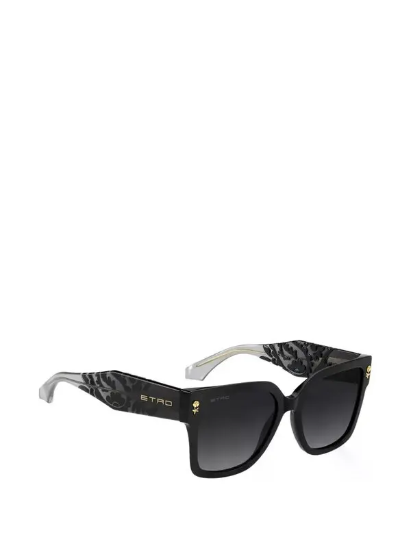 Etro Square Frame Sunglasses With Floral Embellishment