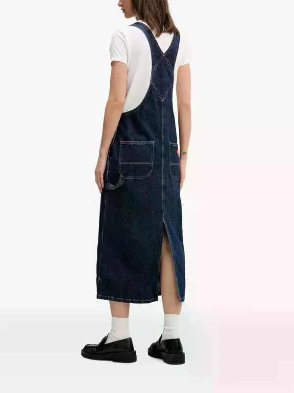 Dickies Logo-patch Pinafore Midi Denim Dress