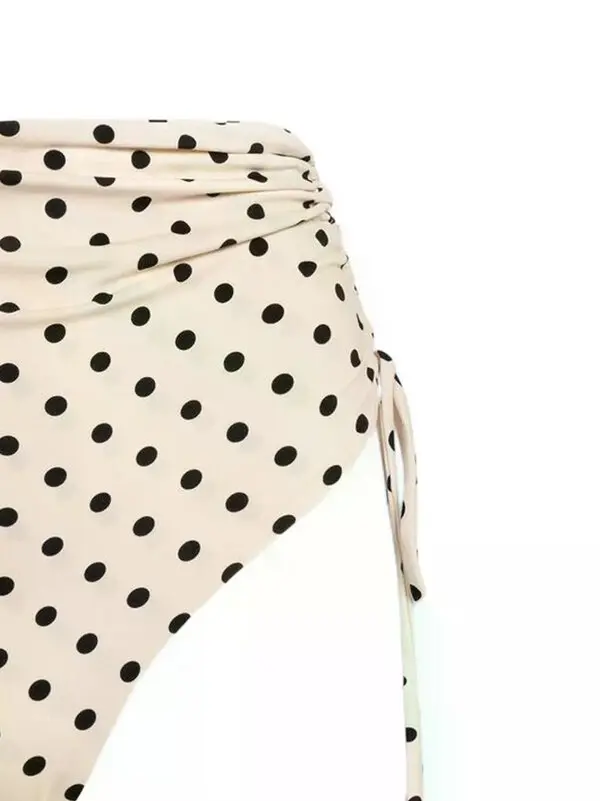 WEILI ZHENG Polka-dot Ruched Bikini Bottoms