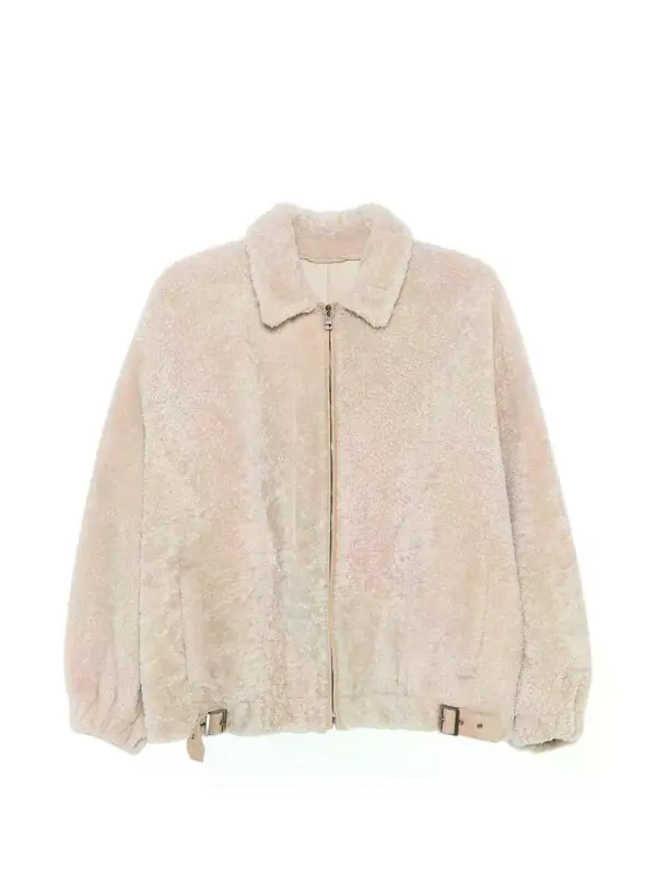 Simonette Ravizza Buckle-detail Fleece Jacket - Neutrals