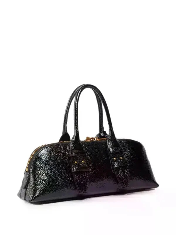 Pinko Escape Bag Horizontal Small Handbag In Tumbled Leather - Black