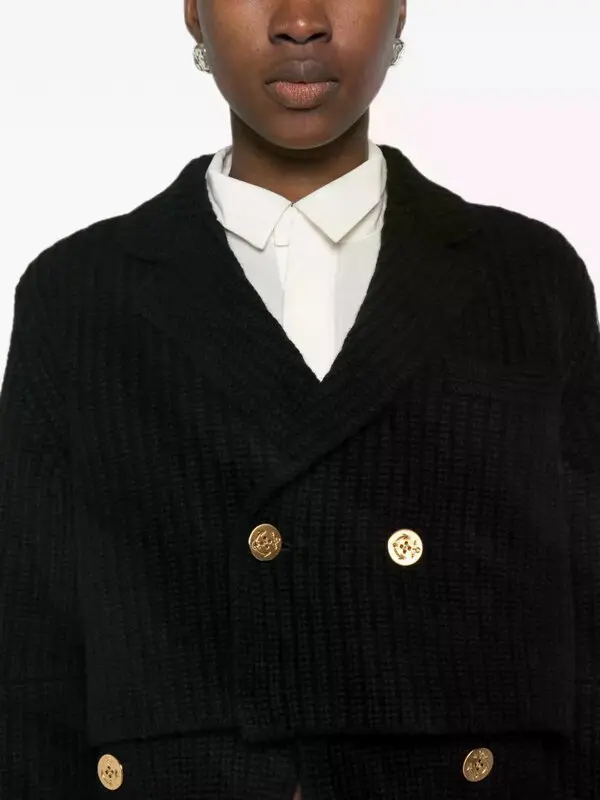 Sacai Double-breasted Ribbed Cardigan