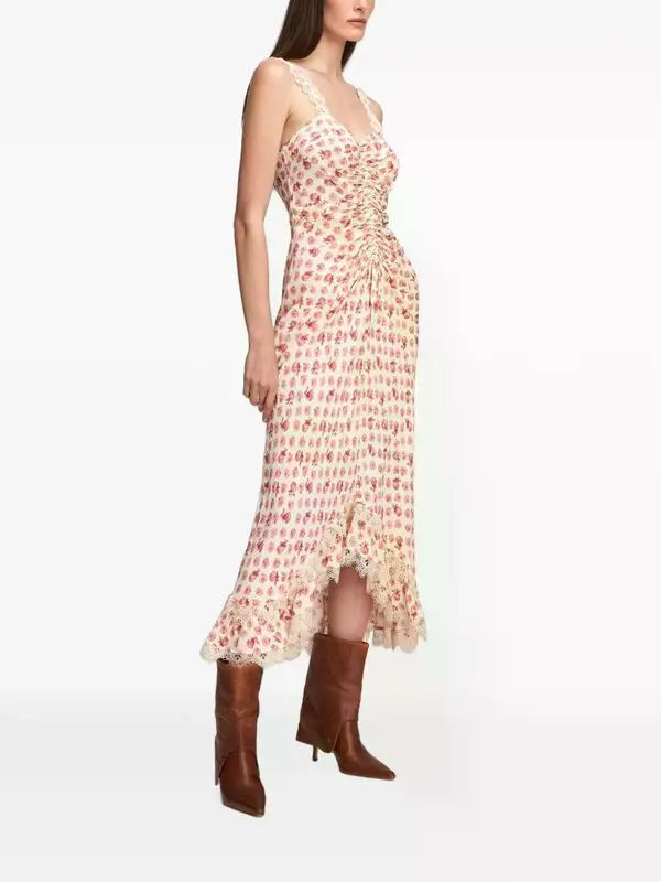 Cinq À Sept Stevie Lace-trim Ruched Maxi Dress