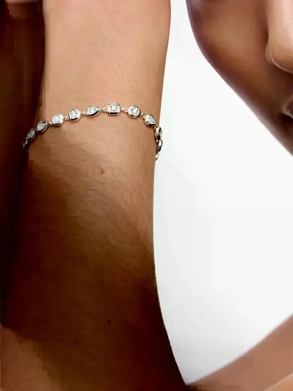 Monica Vinader Bezel-set Diamond Bracelet - Silver