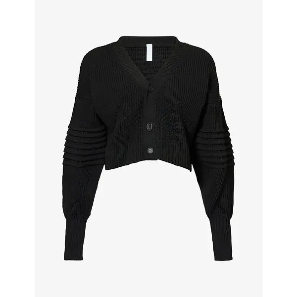 CFCL Gauge Cropped Knitted Cardigan - Black