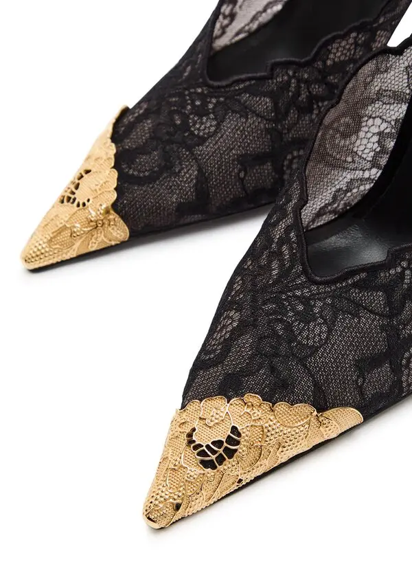 JIMMY CHOO Faiz 100 Lace And Satin Pumps