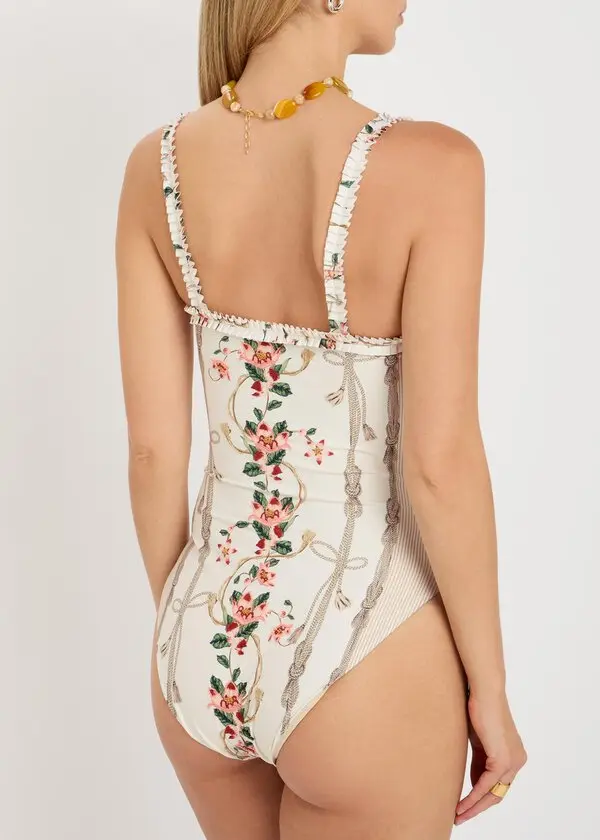 Agua Bendita Limon Embroidered Swimsuit