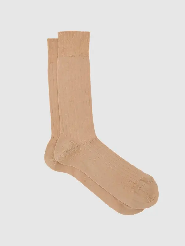 REISS Cotton-blend Ribbed Socks