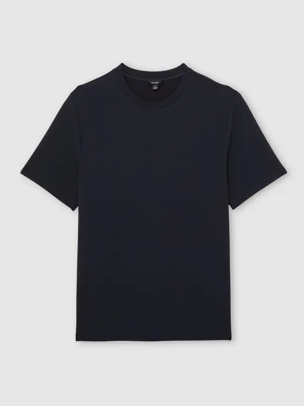 REISS Textured Crew-neck Modern-fit T-shirt