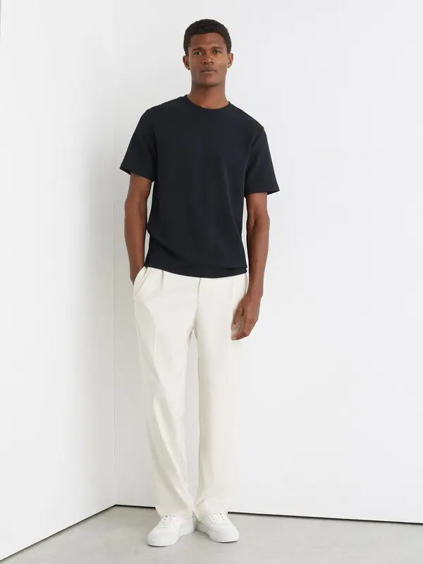 REISS Textured Crew-neck Modern-fit T-shirt