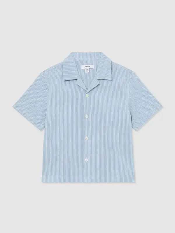 REISS 9-13 Yrs Striped Cuban-collar Shirt