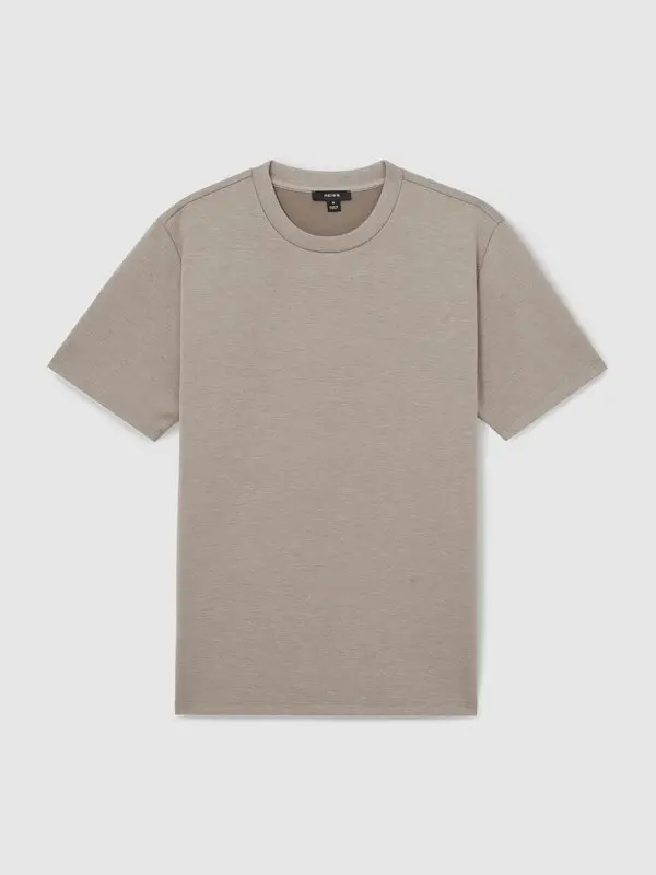 REISS Premium-interlock Modern-fit T-shirt - Light Brown
