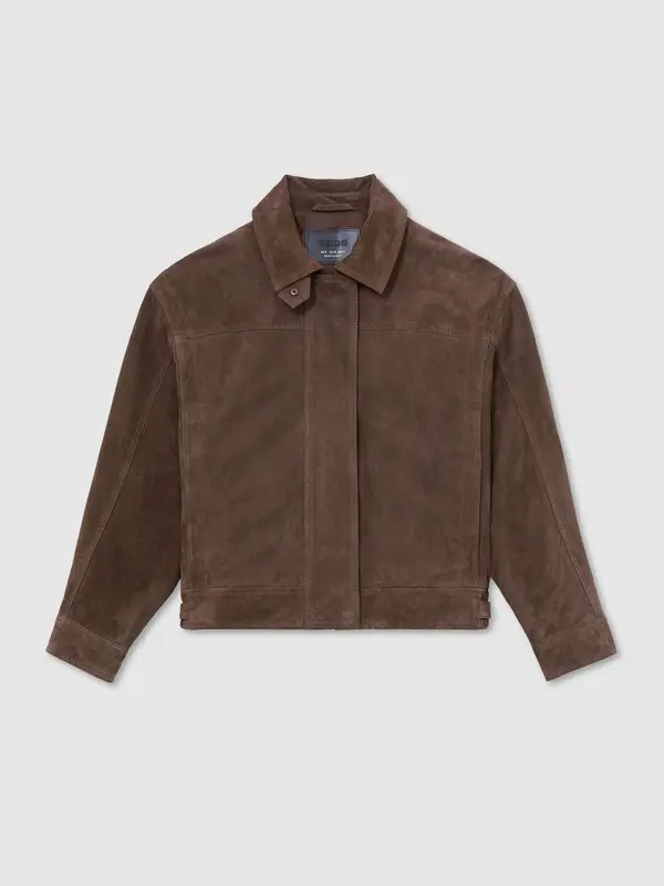 REISS Petite Suede Relaxed-fit Jacket