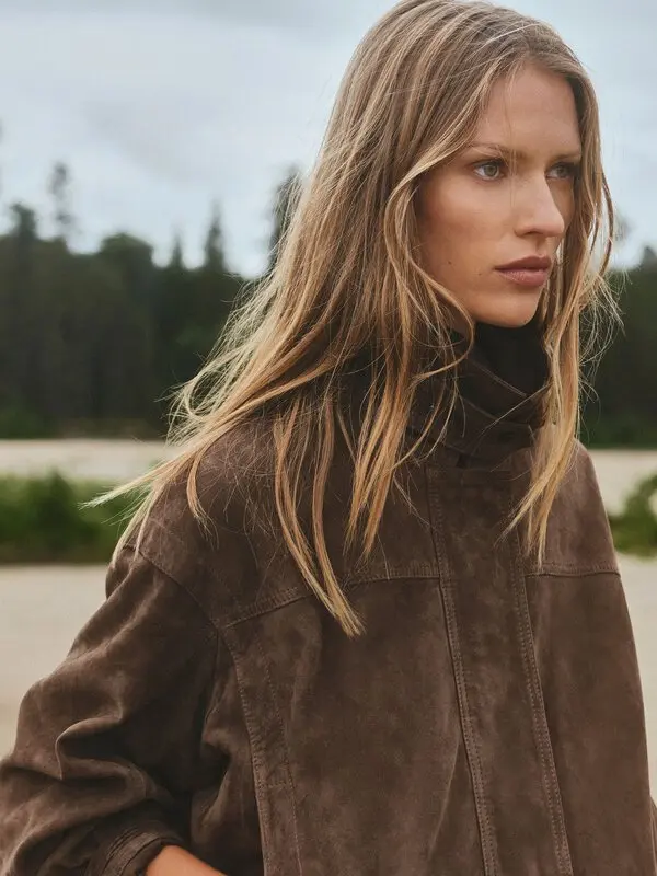 REISS Petite Suede Relaxed-fit Jacket