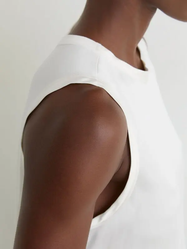 REISS Silk-front Jersey Vest - White