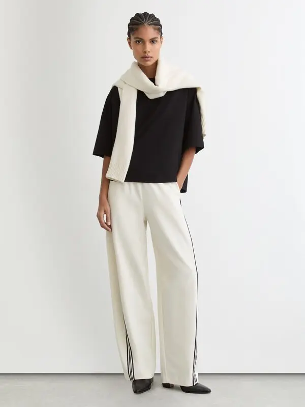REISS Cotton Oversized T-shirt With Ribbed Crew Neck