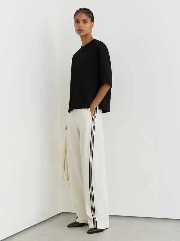 REISS Cotton Oversized T-shirt With Ribbed Crew Neck