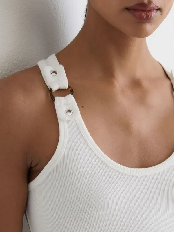 REISS Stretch-cotton Hardware-detail Vest