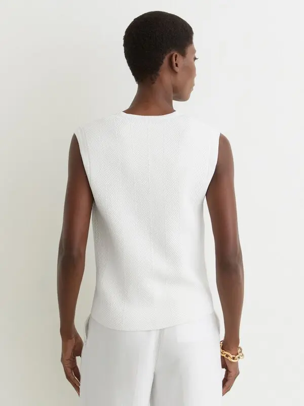 REISS Textured Knit Button-through Waistcoat