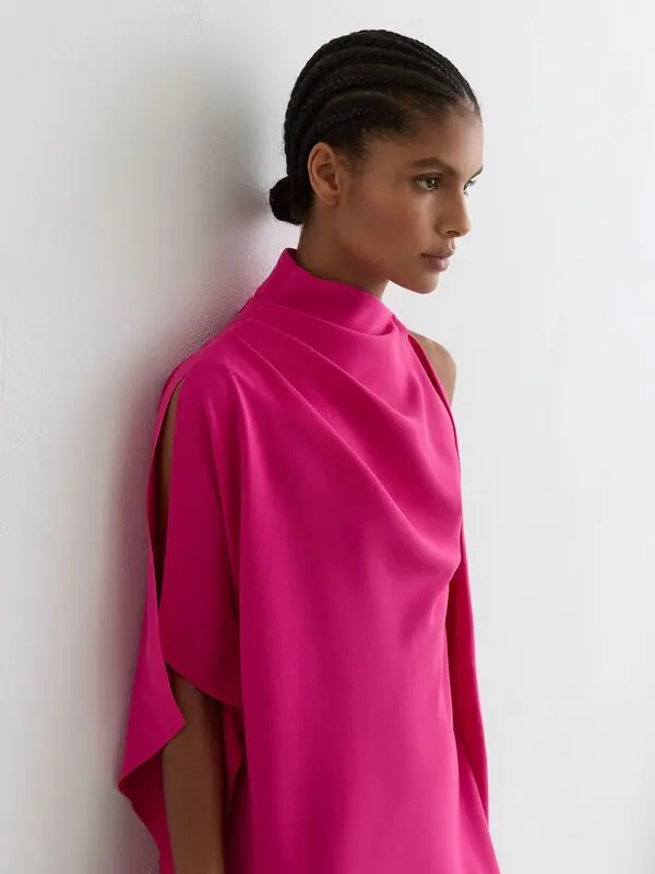 REISS One-shoulder Draped Mini Dress