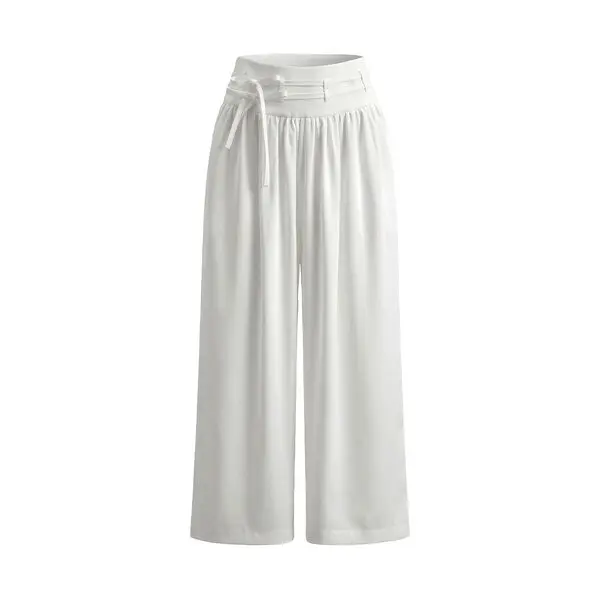 LOR REIN Remi Draped Trousers - White
