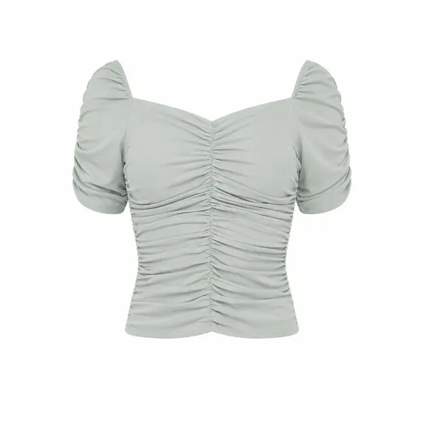 Carmen Says Turquoise Persephone Draped Top