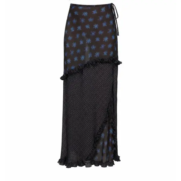 Carmen Says Palma Flower Print Ecstasy Skirt - Brown
