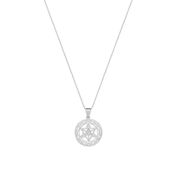 SEVEN SAINTS Merkaba Star Light Body Activation Necklace - Silver