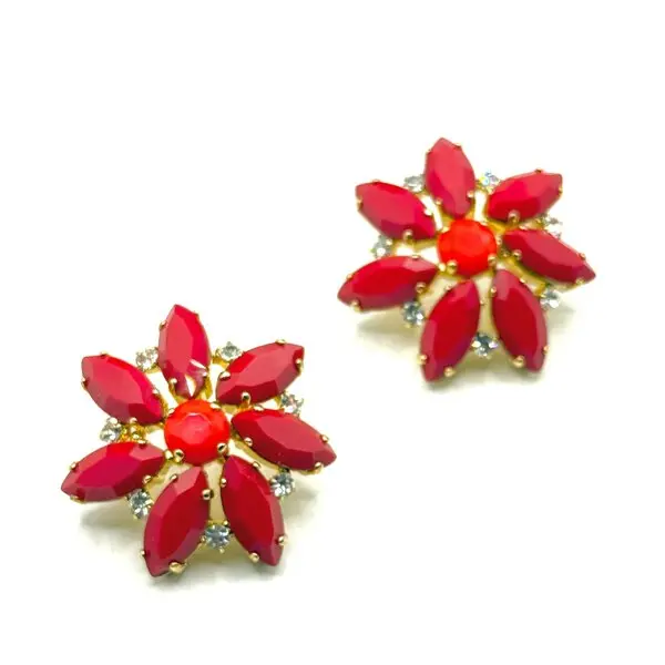 ACHALA HANDCRAFTED Coral Bloom Stud Earrings