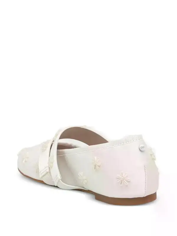 BUFFALO Ivory Lace-up Ballet Flats