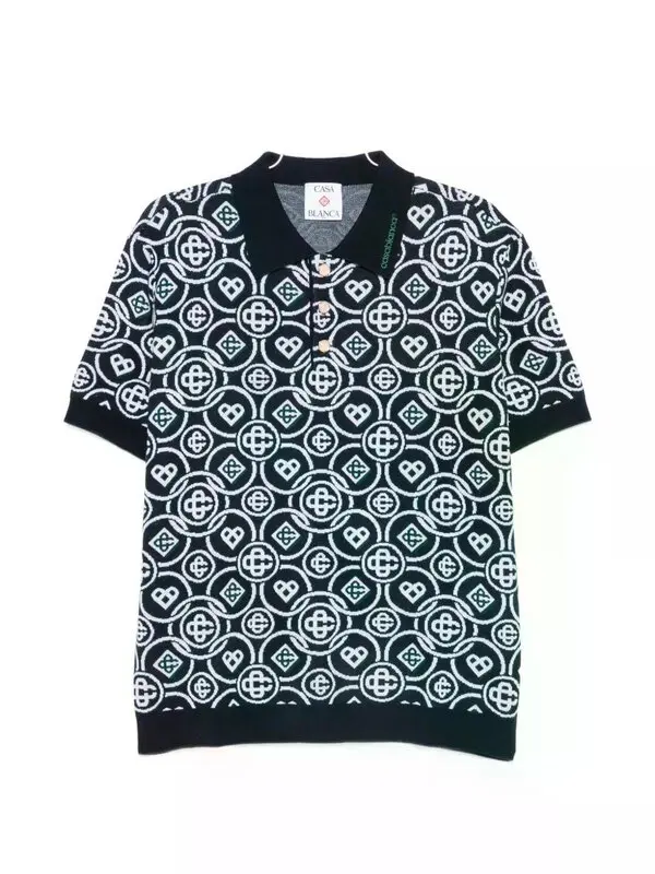 Casablanca Monogram-print Polo Shirt