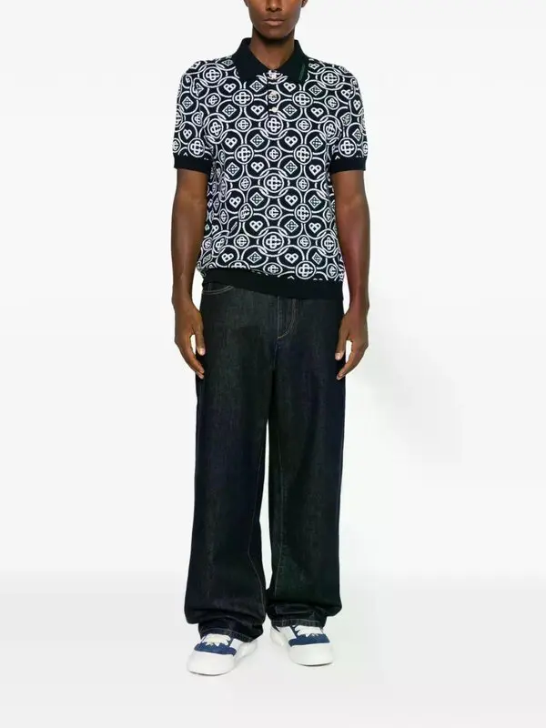 Casablanca Monogram-print Polo Shirt