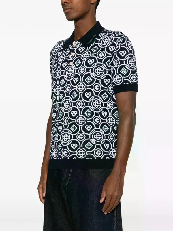 Casablanca Monogram-print Polo Shirt