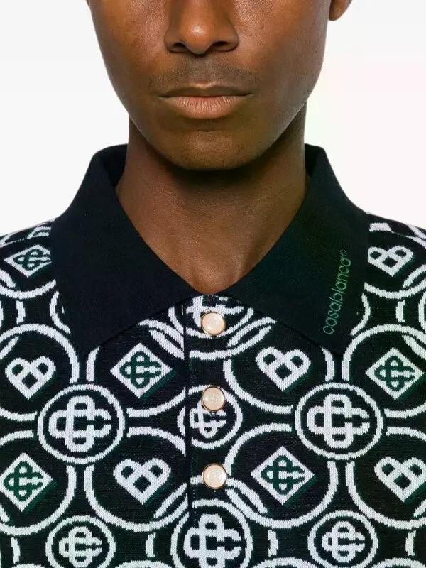 Casablanca Monogram-print Polo Shirt