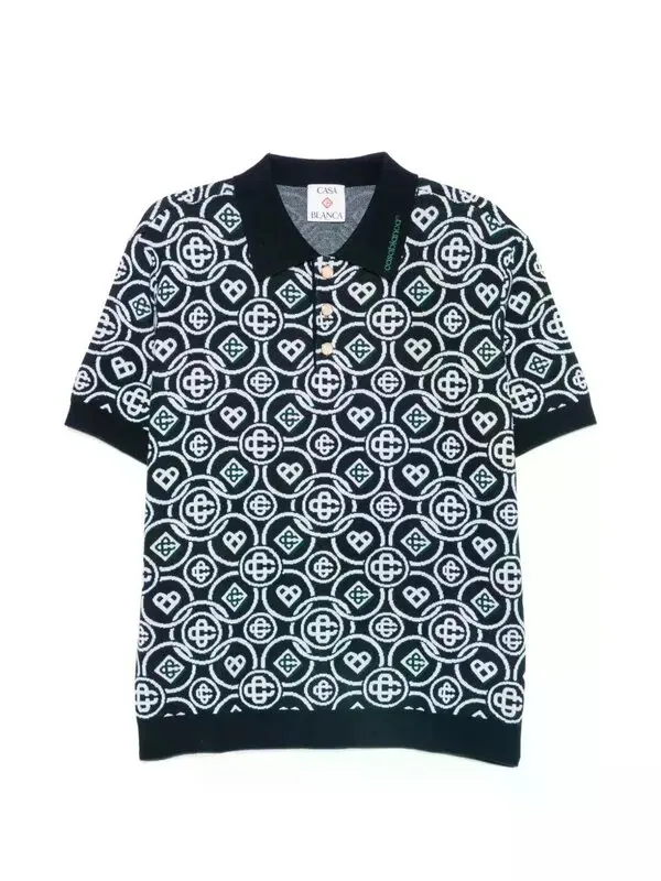 Casablanca Monogram-print Polo Shirt
