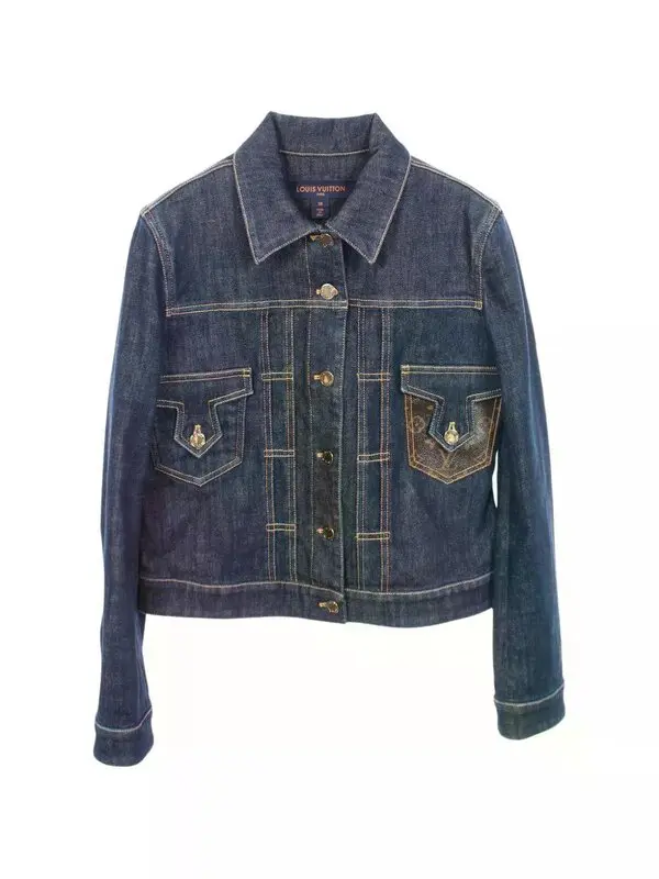 LOUIS VUITTON 2010s Monogram-pocket Denim Jacket - Blue
