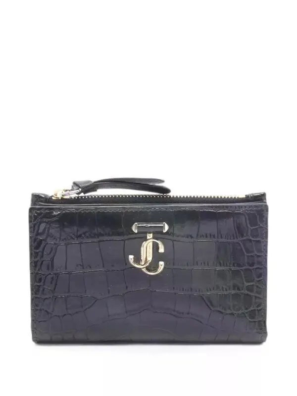 JIMMY CHOO 2010s Litzy Croc-embossed Bifold Wallet