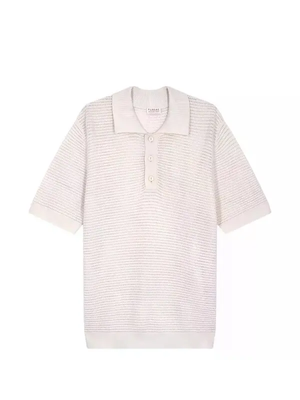 FURSAC Open-knit Cotton Polo Shirt