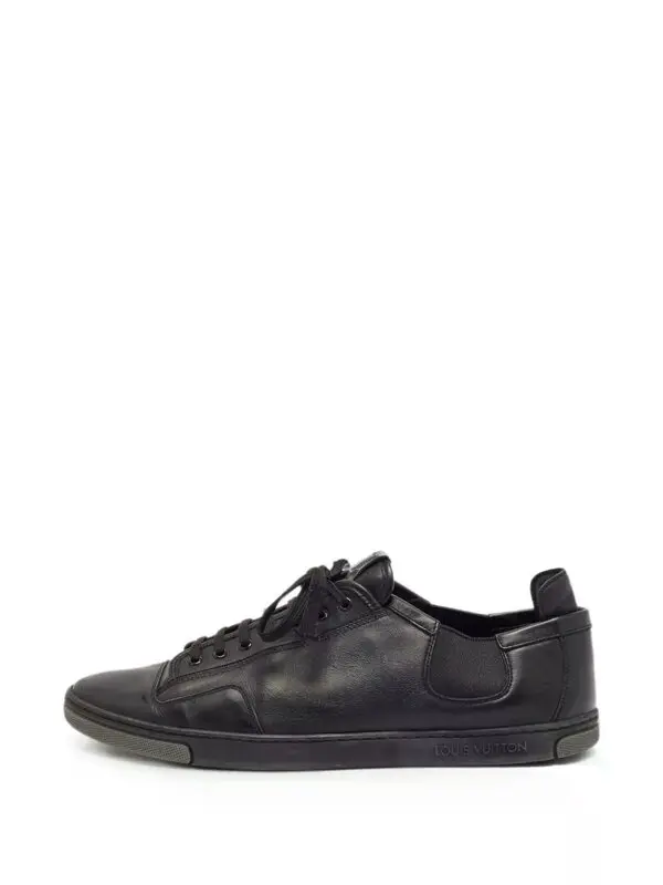 LOUIS VUITTON Leather Geometric Pattern Lace-up Sneakers