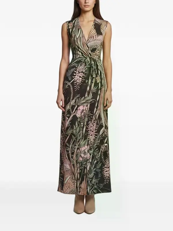 Just Cavalli Printed V-neck Maxi Dress