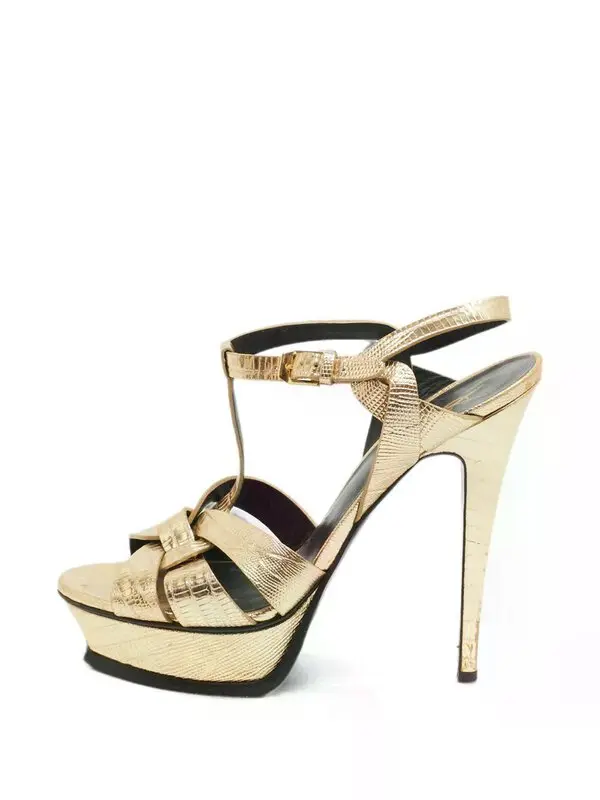 Saint Laurent Tribute Lizard-embossed Sandals