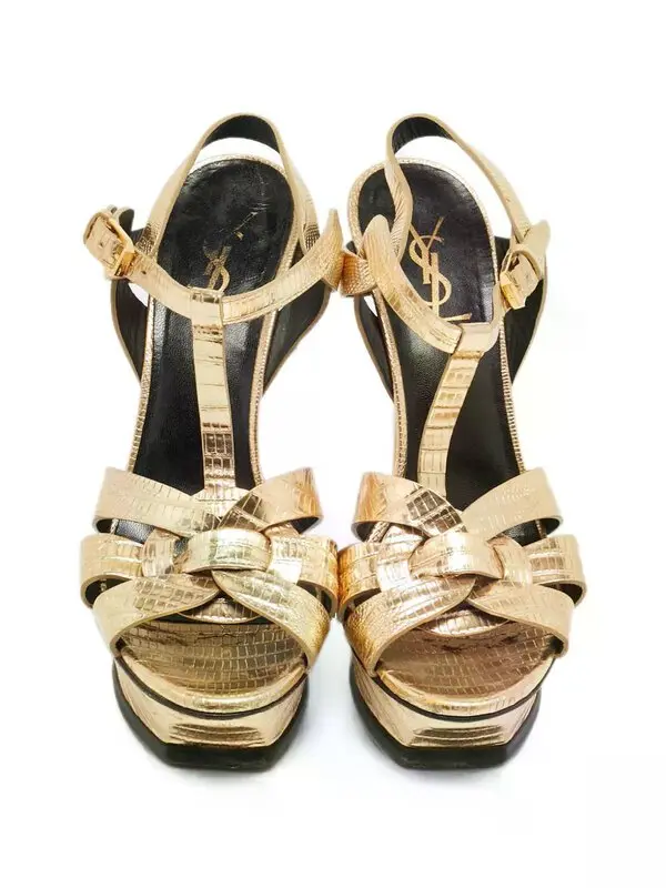 Saint Laurent Tribute Lizard-embossed Sandals