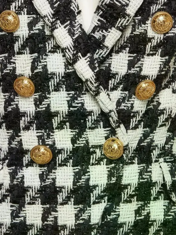 Balmain Houndstooth Double-breasted Blazer