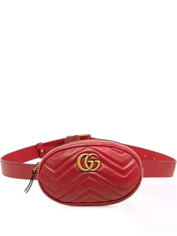 Gucci Gg Marmont Matelassé Belt Bag - Red
