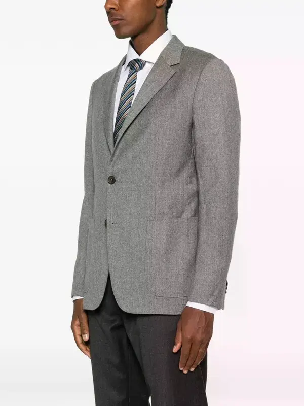 Zegna Notch-lapel Patch-pocket Jacket - Grey