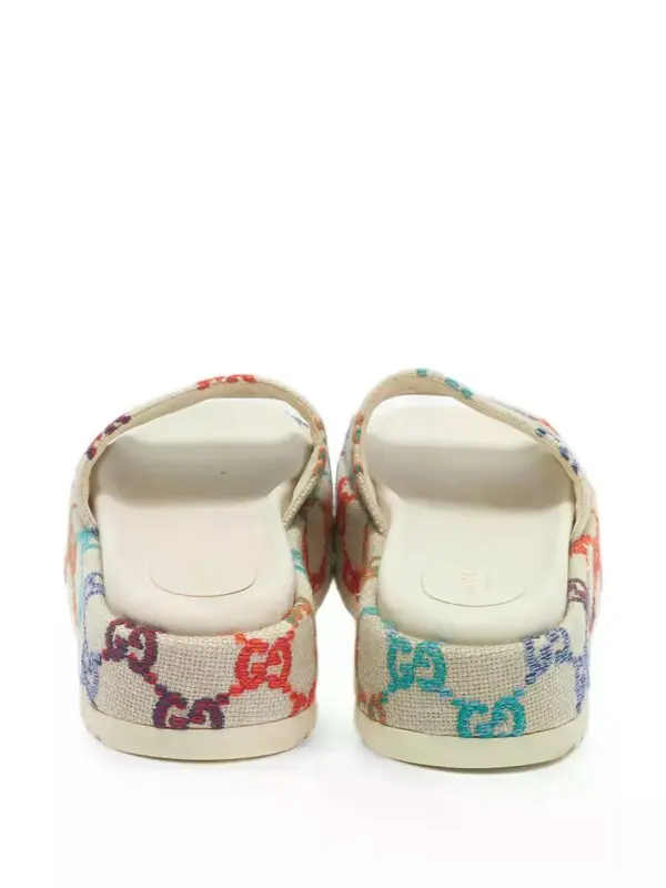 Gucci Gg Monogram Platform Slide Sandals