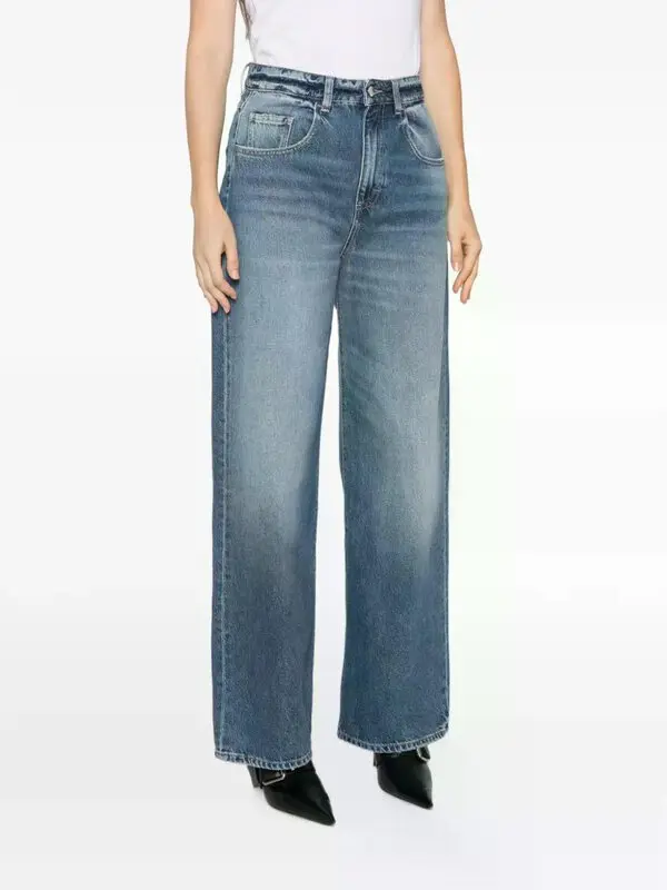 ICON DENIM LOS ANGELES Faded Wide-leg Jeans